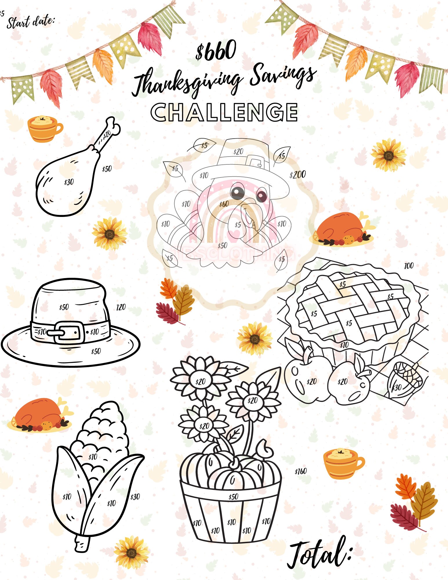 Saving's Challenge Bundle Coloring Pages - Etsy