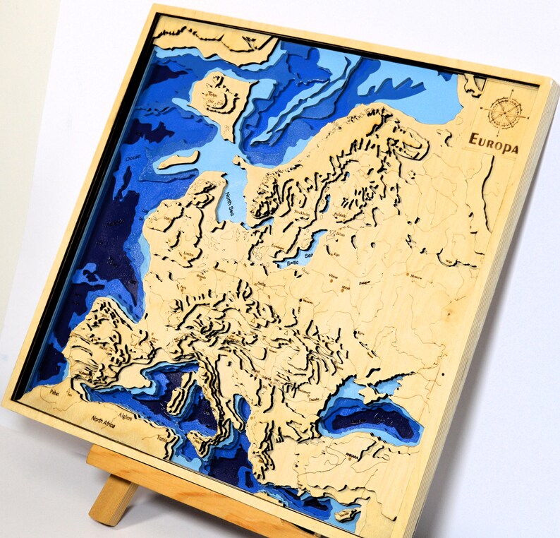 3d Wooden 8 Layer Map of Europe - Etsy