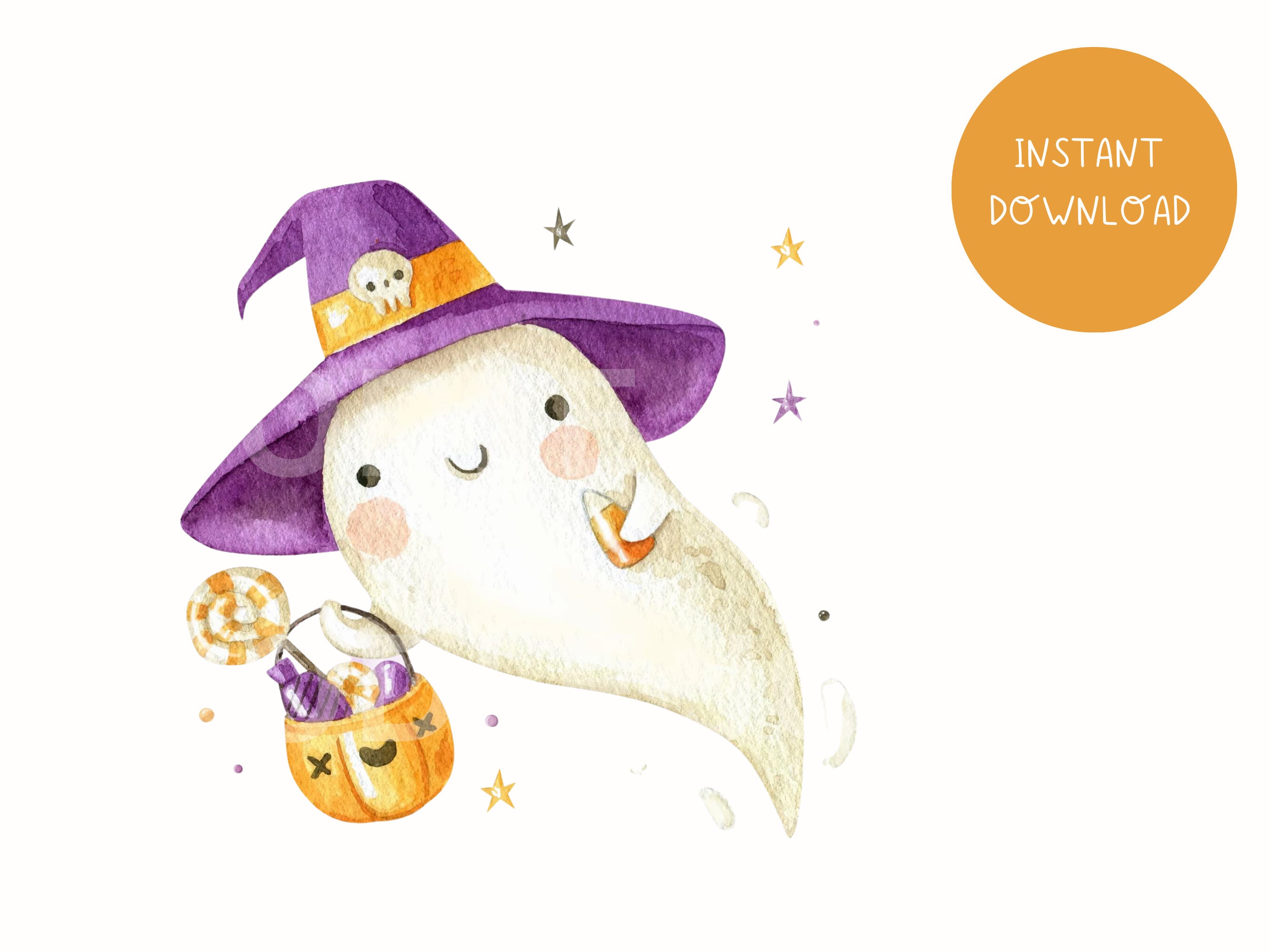 Halloween Clipart Watercolour Ghost Clipart Spooky Clipart for ...