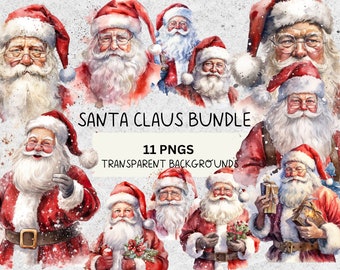 Mr and Mrs Claus Clipart Watercolour Christmas Clipart Holiday Clipart ...