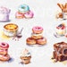 Sweet Watercolour Candy Clipart Pack Junk Food Clipart Sweets Cakes Ice ...