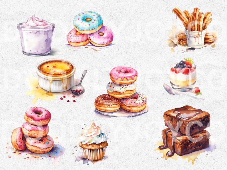 Sweet Watercolour Candy Clipart Pack Junk Food Clipart Sweets - Etsy