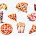 Fast Food Watercolour Clipart Pack Junk Food Clipart Pizza Burger Fizzy ...