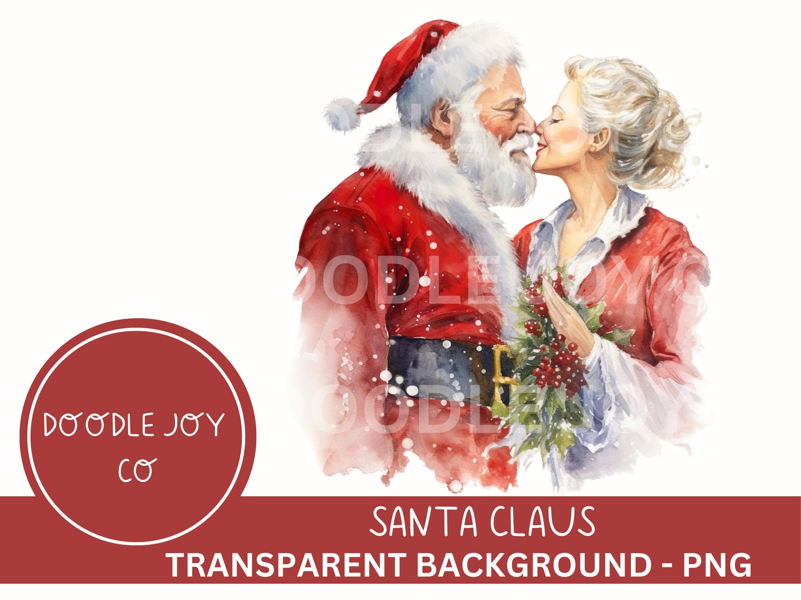 Mr and Mrs Claus Clipart Watercolour Christmas Clipart Holiday Clipart ...