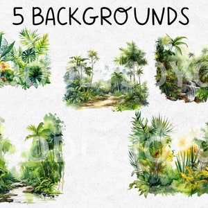 Safari Animals Clipart and Backgrounds Watercolour Animal - Etsy