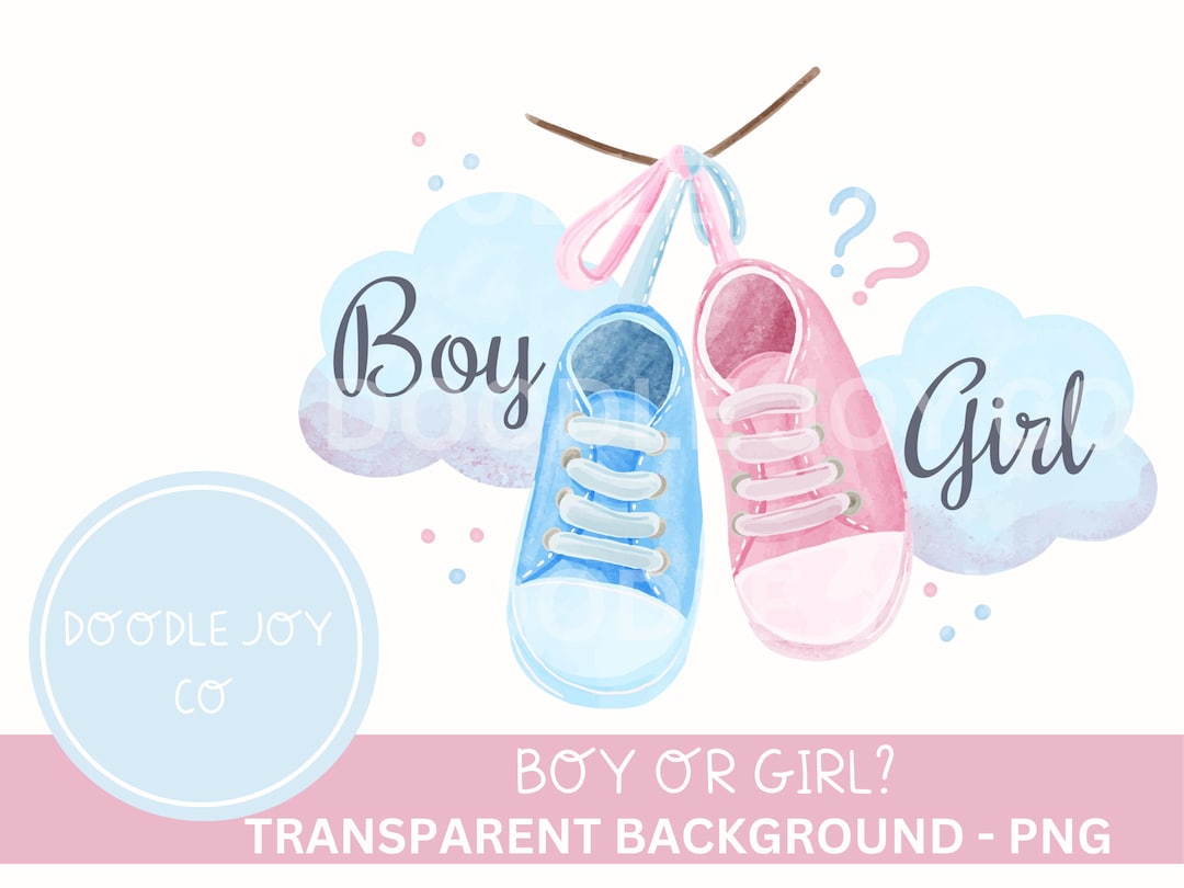 Watercolour Gender Reveal Clipart Boy or Girl Clipart Baby Shower ...