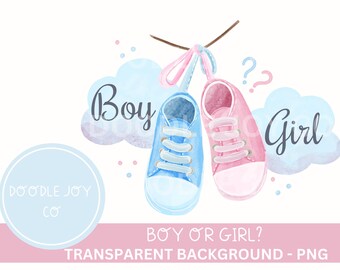 Baby Shower Clipart PNG, Gender Reveal, Digital Download - Etsy Canada