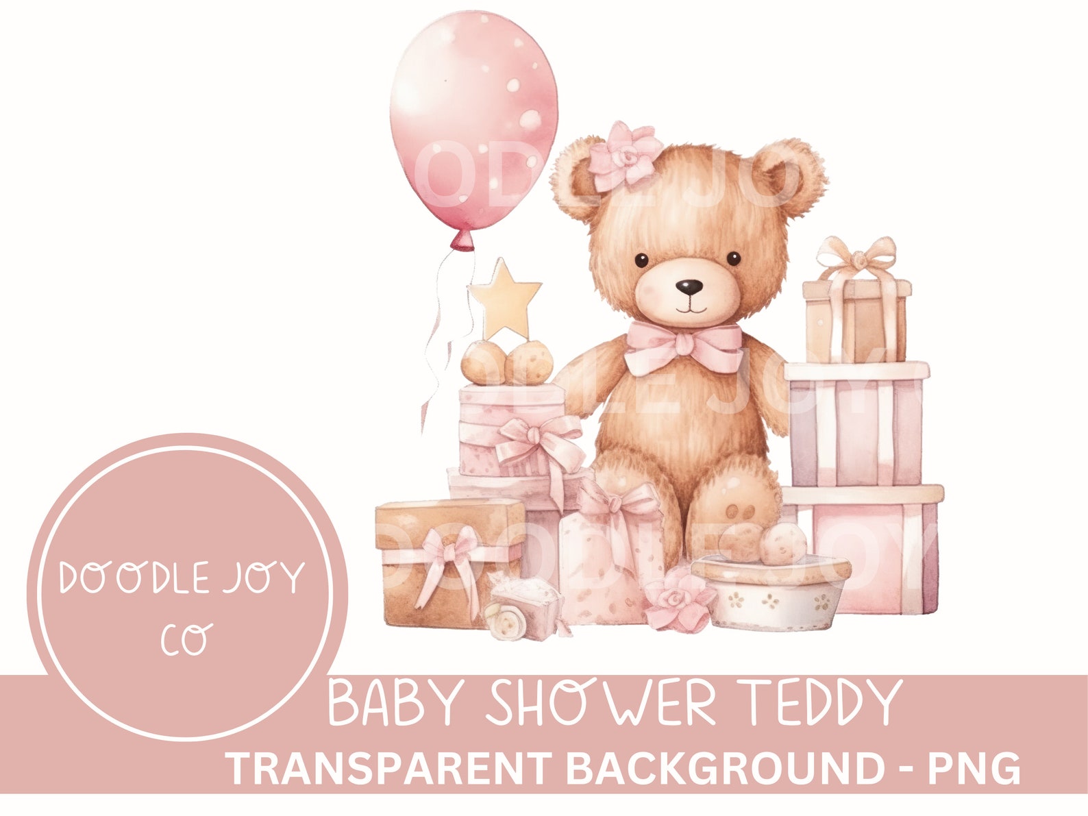 Watercolour Teddy Bear Clip Art Clipart Pack Baby Shower Clipart Art ...