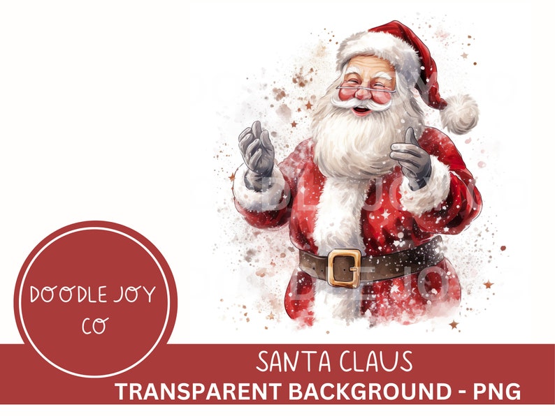 Santa Claus Clipart Watercolour Christmas Clipart Festive Holiday ...