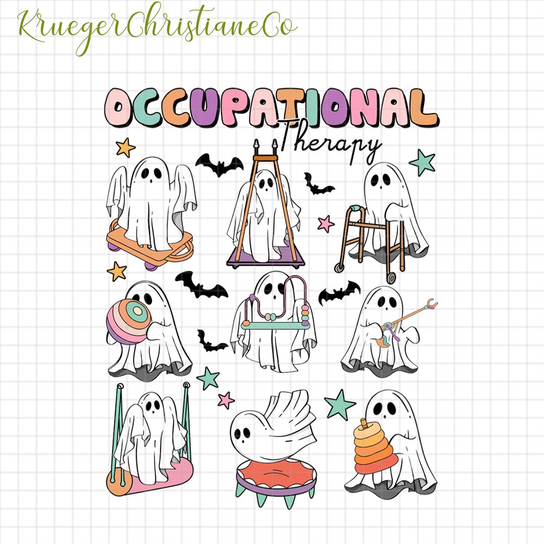 Occupational Therapy Halloween Png, Spooky OT Png, Ghost OT Png, Retro ...