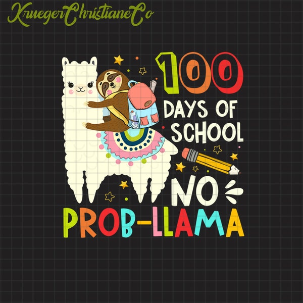 100th Days of School With Llama Svg - Etsy