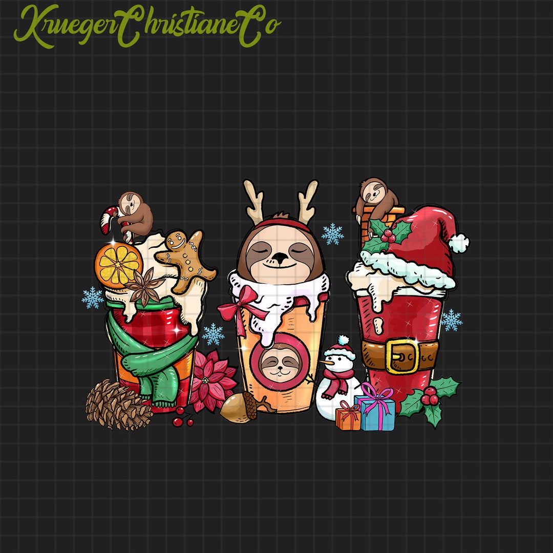 Merry Slothmas Png Cute Sloth Christmas Png Funny Slothmas - Etsy