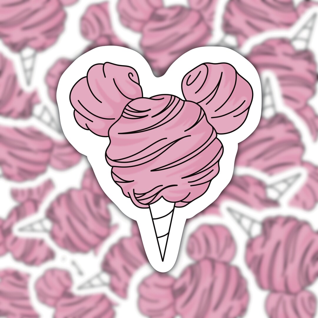 Cotton Candy Mouse Head Sticker - Etsy