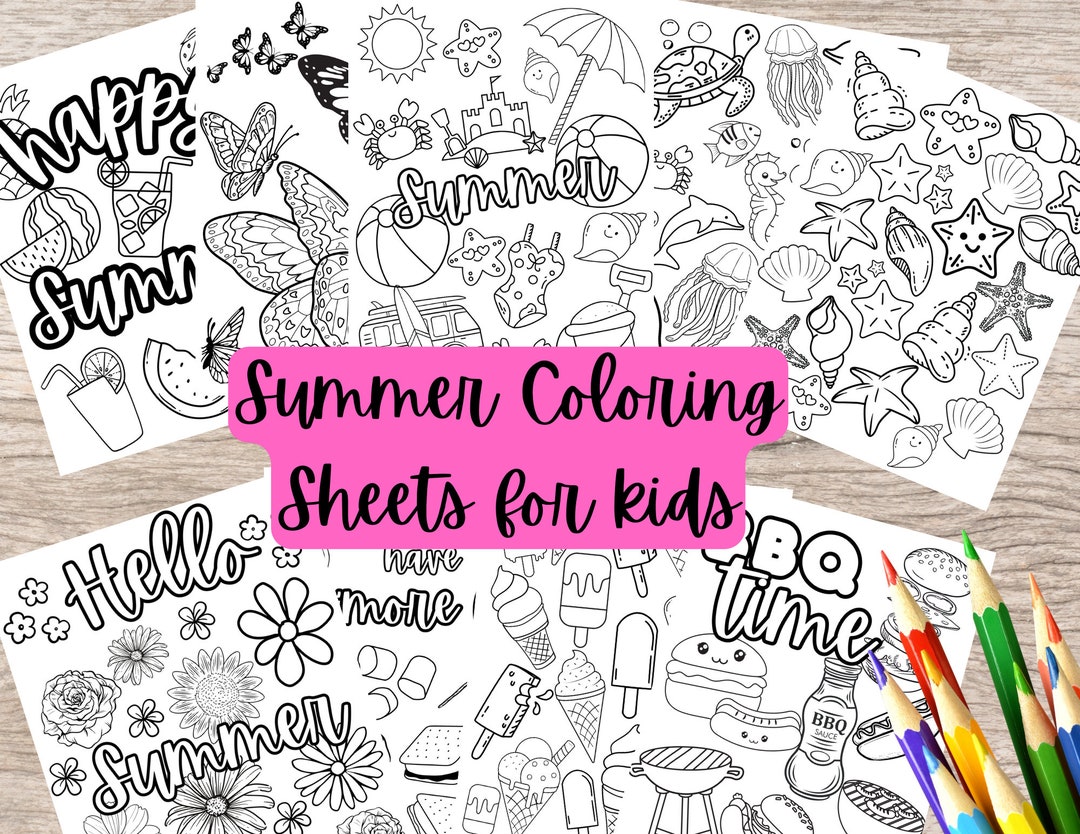 Summer Coloring Pages for Kids | 20 Coloring Sheets for Kids | Download ...