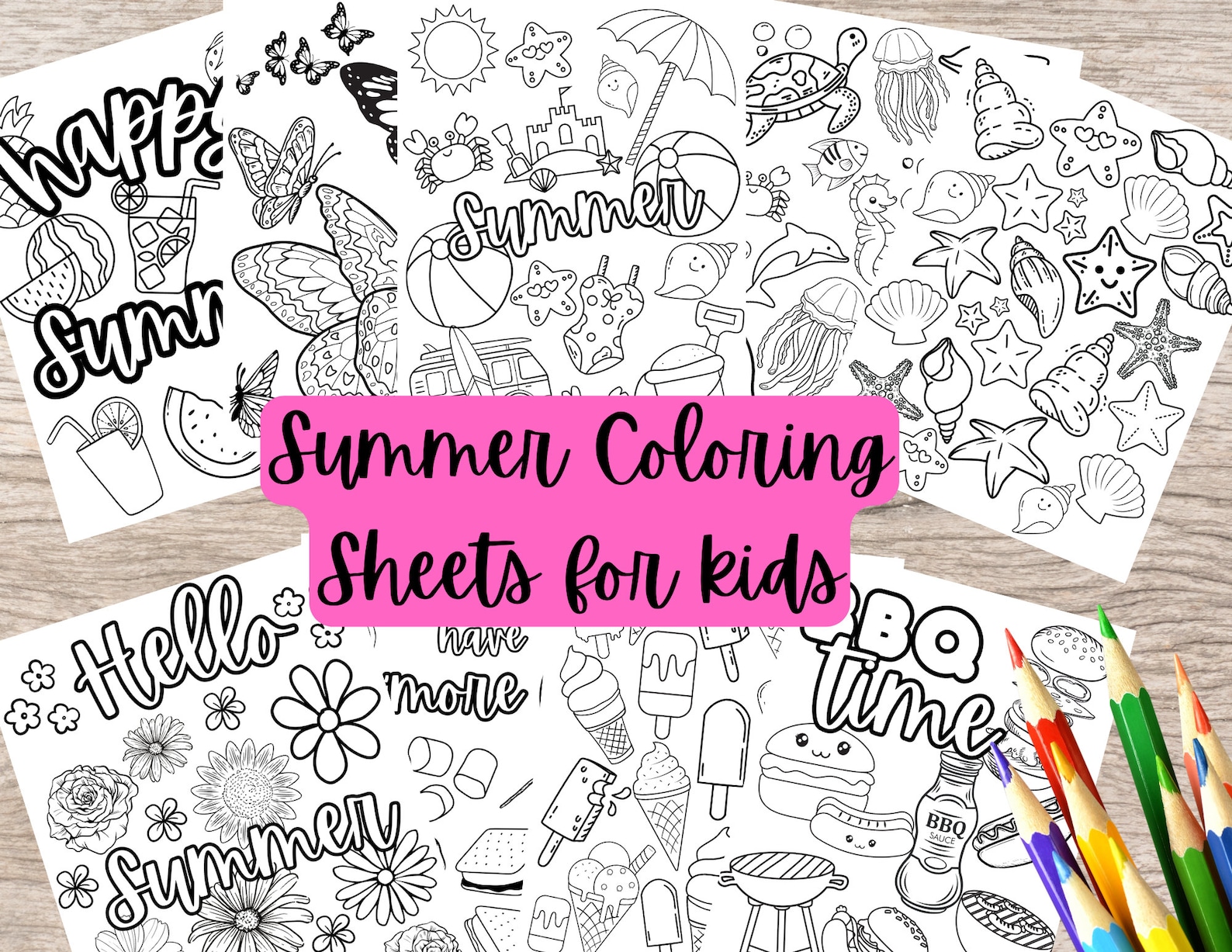 Summer Coloring Pages for Kids | 20 Coloring Sheets for Kids | Download ...
