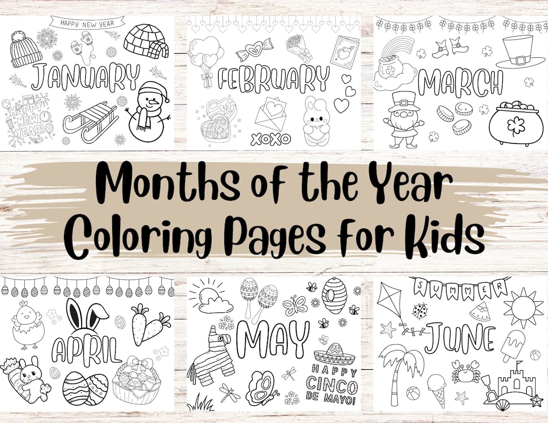 12 Printable Months of the Year Coloring Pages | Learning Coloring ...
