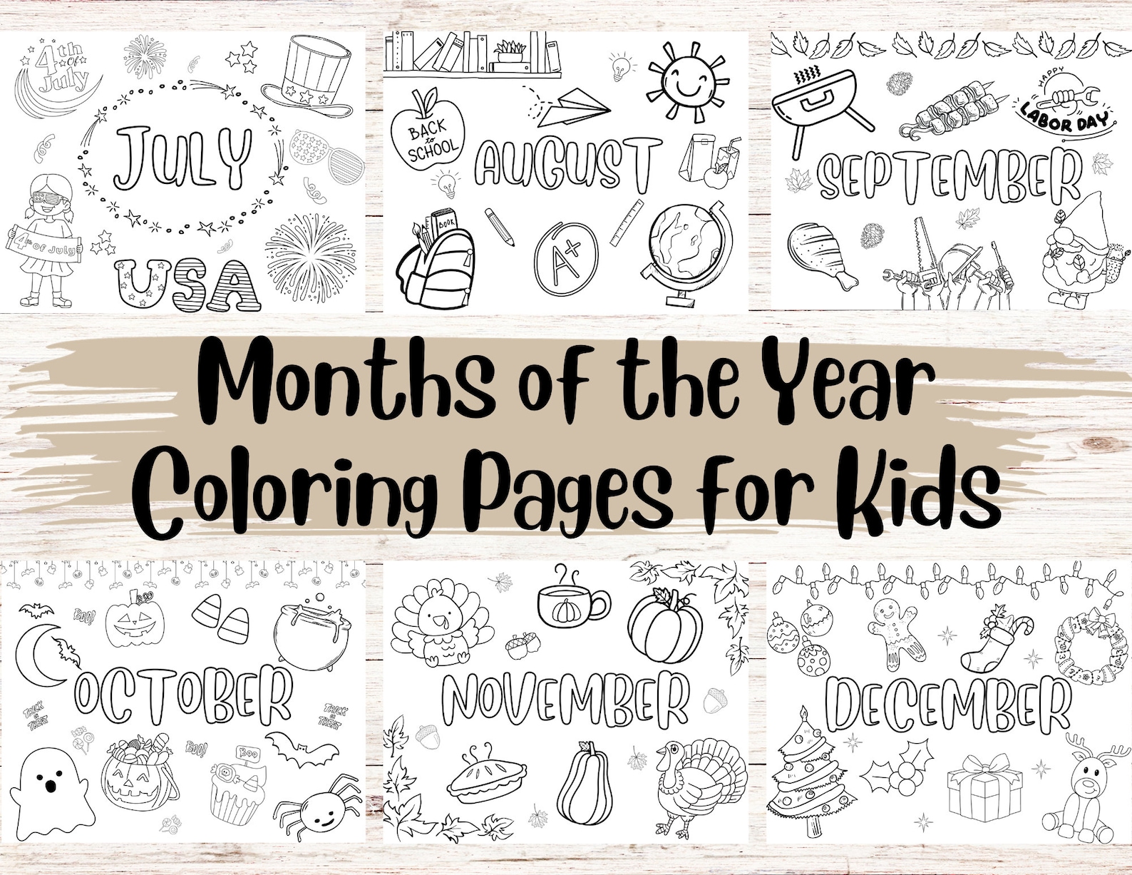 12 Printable Months of the Year Coloring Pages | Learning Coloring ...