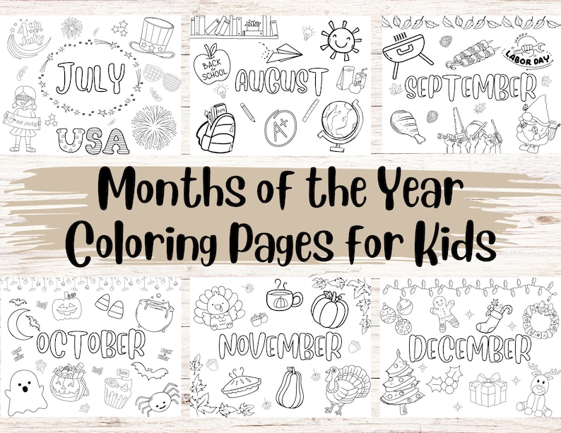 12 Printable Months of the Year Coloring Pages | Learning Coloring ...