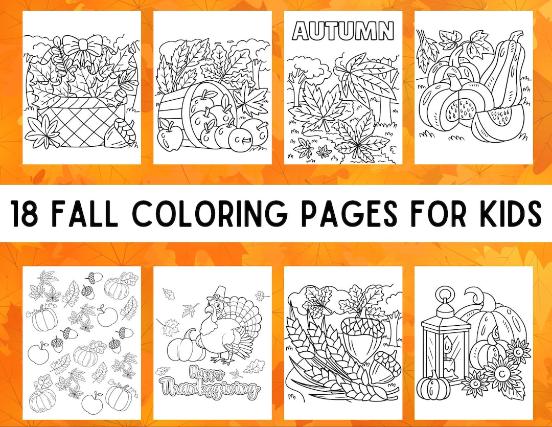 18 Fall Coloring Pages for Kids| Autumn Coloring Pages for Kids|kids ...