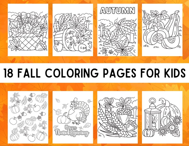 18 Fall Coloring Pages for Kids| Autumn Coloring Pages for Kids|kids ...