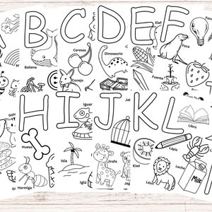 Alphabet Coloring Pages for Kids in Spanish 26 Coloring Sheets for Kids ...