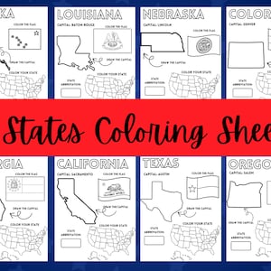 50 States Coloring Pages for Kids | 53 Coloring Sheets for Kids ...