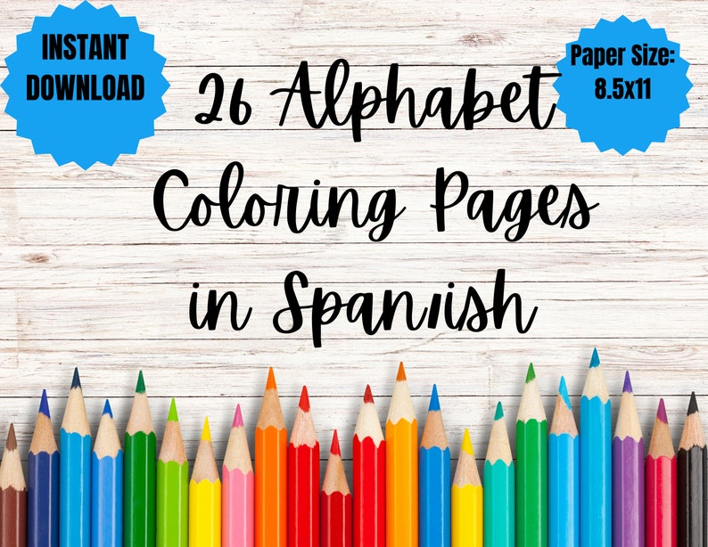 Alphabet Coloring Pages for Kids in Spanish 26 Coloring Sheets for Kids ...