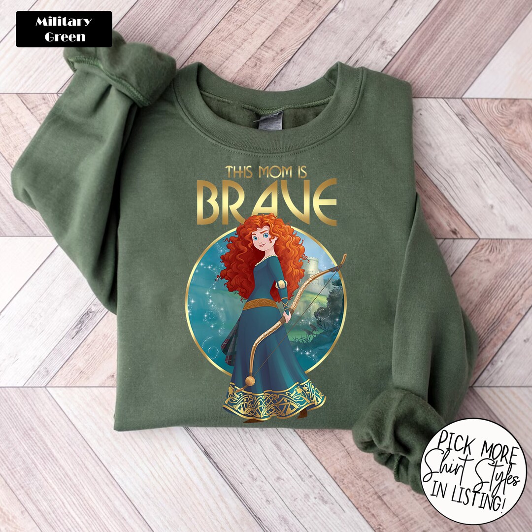 Vintage Dis.ney This Mom is Brave Shirt, Merida Princess Best Mom Ever ...