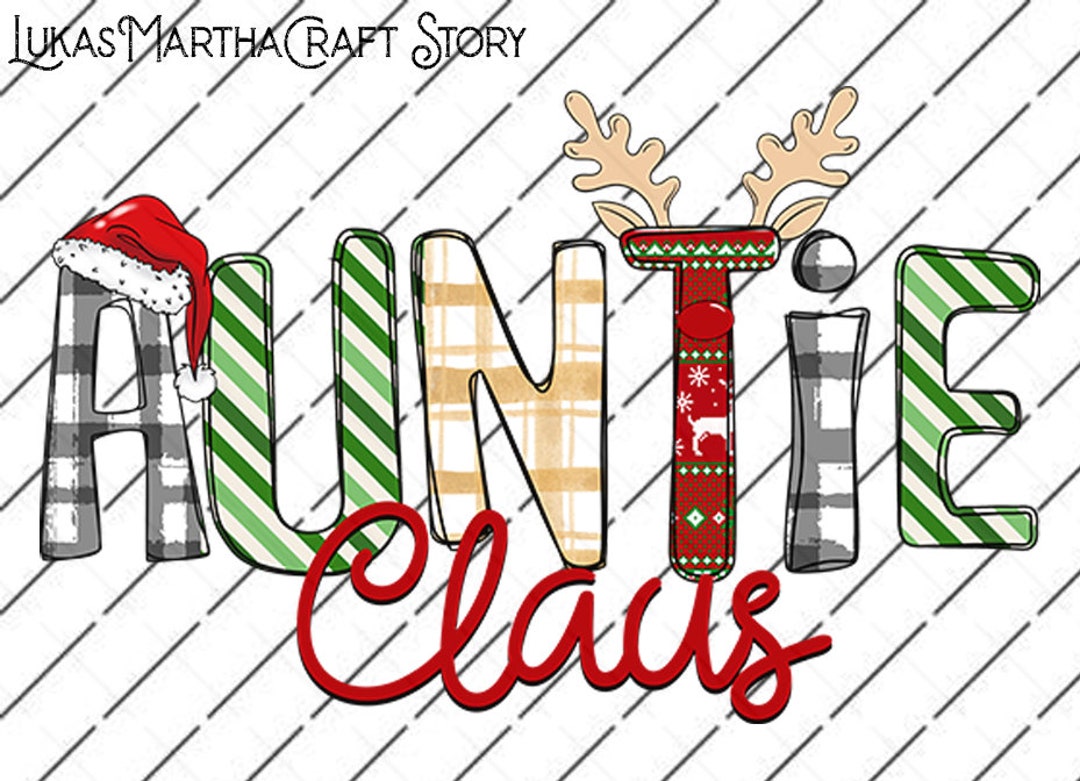Merry Christmas Png, Auntie Claus Png, Retro Christmas Png, Christmas ...