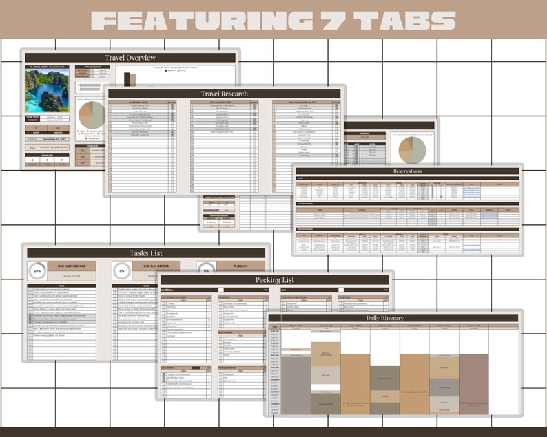 Travel Planner Spreadsheet Google Sheet, Holiday Vacation Trip Cruise ...