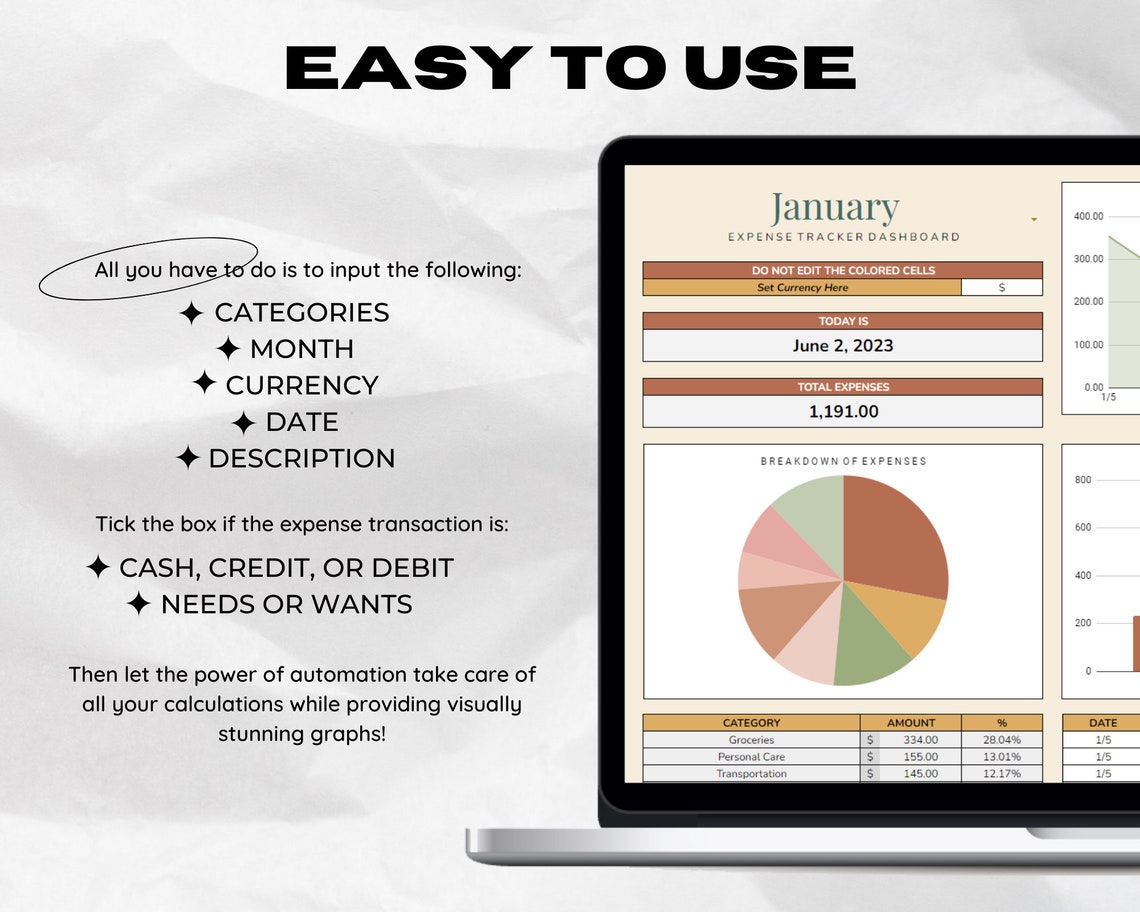 Google Sheets Expense Tracker Spreadsheet Template Digital Finance ...