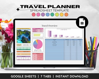Travel Planner Google Sheets With Budget & Expense Tracker, Packing ...