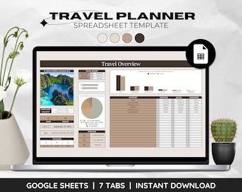 Travel Planner Google Sheets With Budget & Expense Tracker, Packing ...