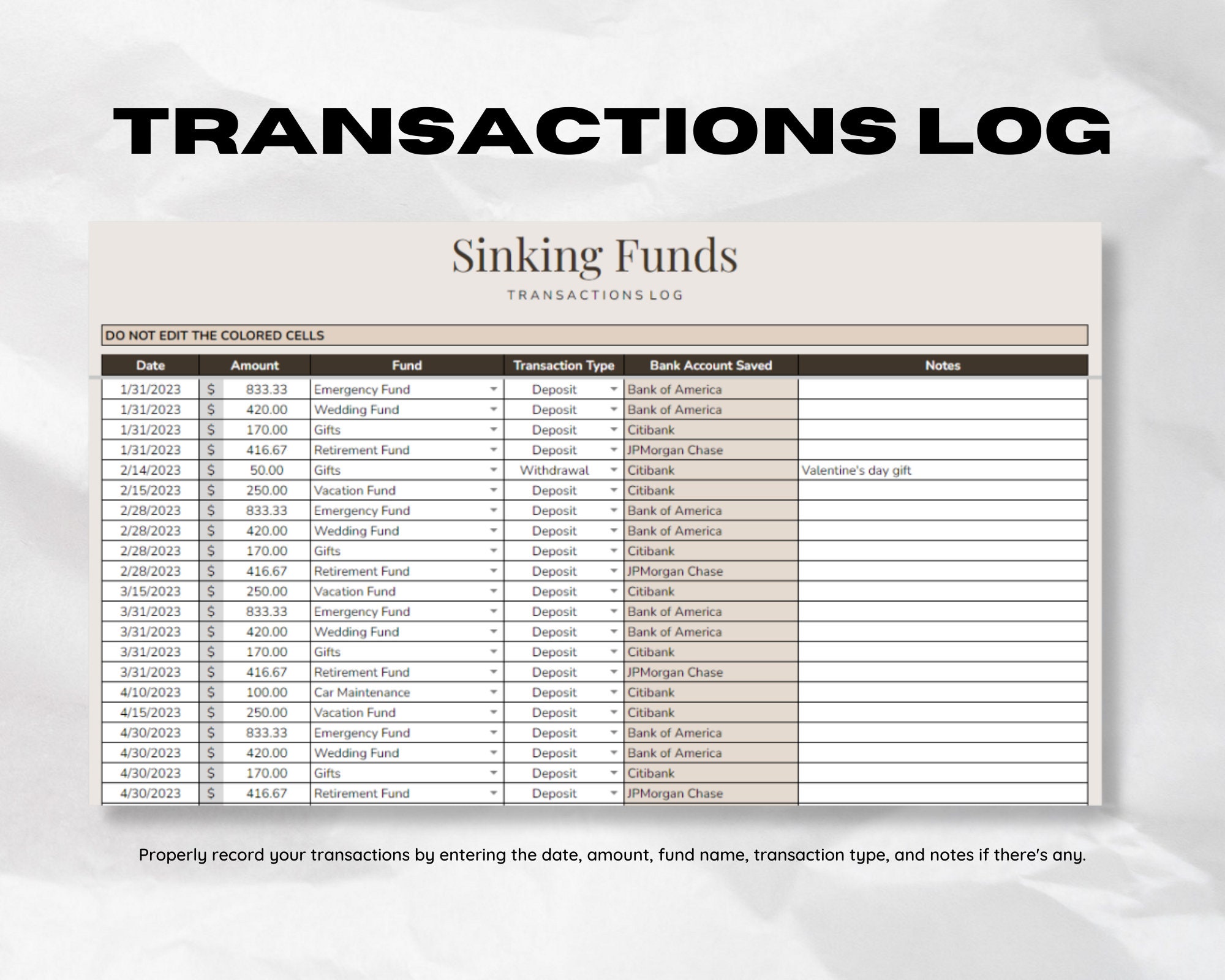 Google Sheets Sinking Funds Tracker Spreadsheet Template for Digital Finance Planning Savings ...