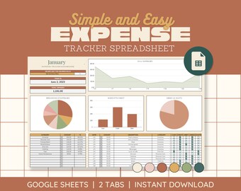 Google Sheets Expense Tracker Spreadsheet Template Digital Finance Planner for Family Biweekly ...