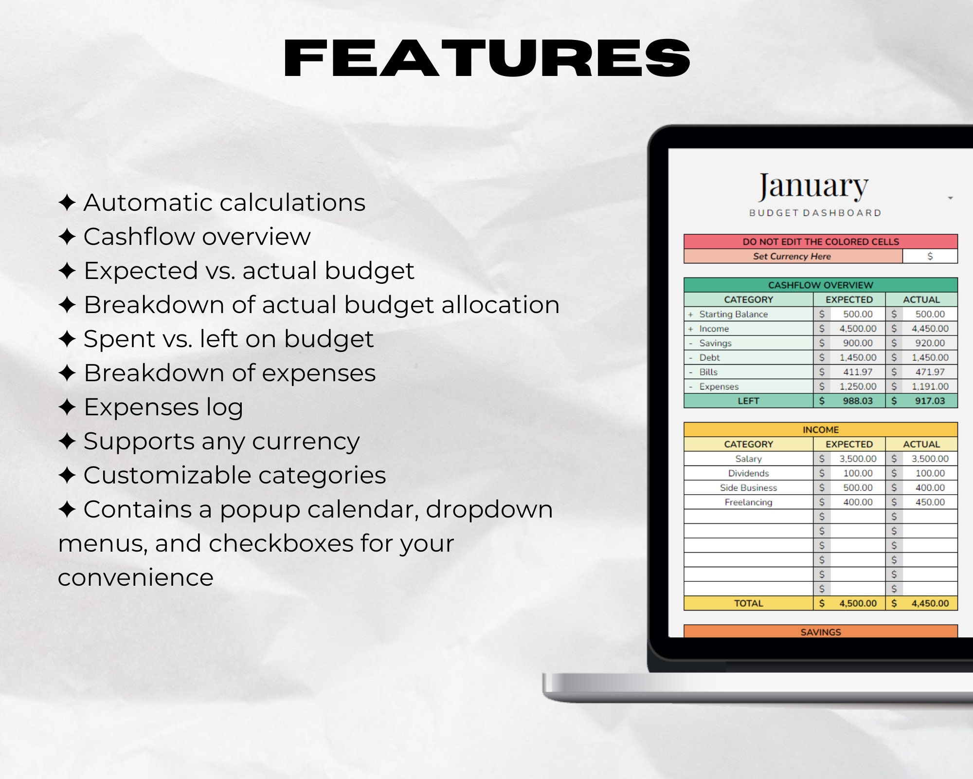 Google Sheets Ultimate Budget Spreadsheet Template Digital Finance ...