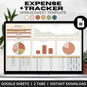 Google Sheets Expense Tracker Spreadsheet Template Digital Finance ...