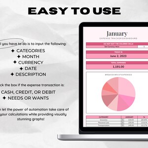 Expense Tracker Spreadsheet Google Sheets, Digital Planner Template ...