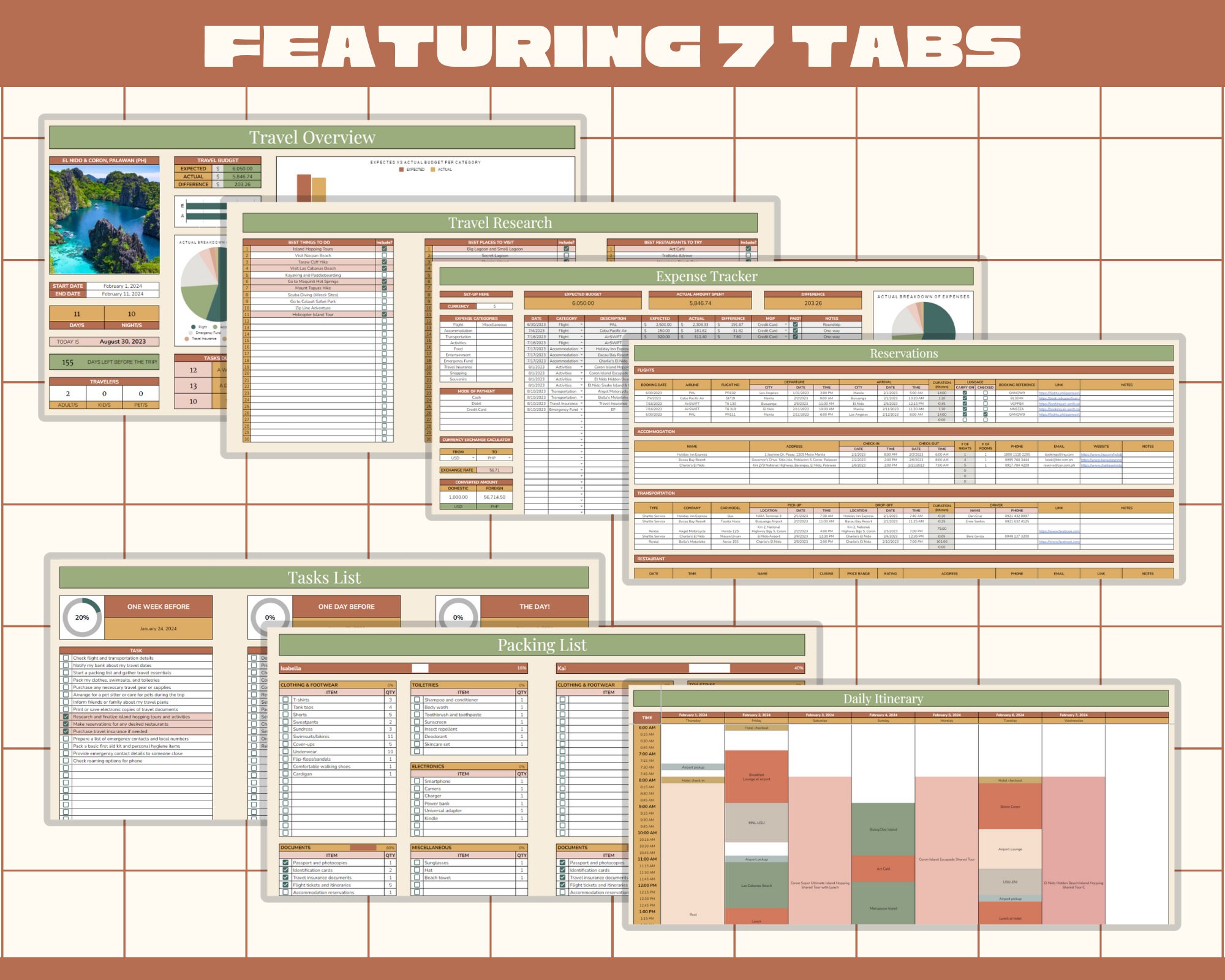 Travel Planner Spreadsheet Google Sheet , Holiday Vacation Trip Cruise ...