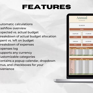 Google Sheets Annual Budget Spreadsheet, Monthly Digital Finance ...