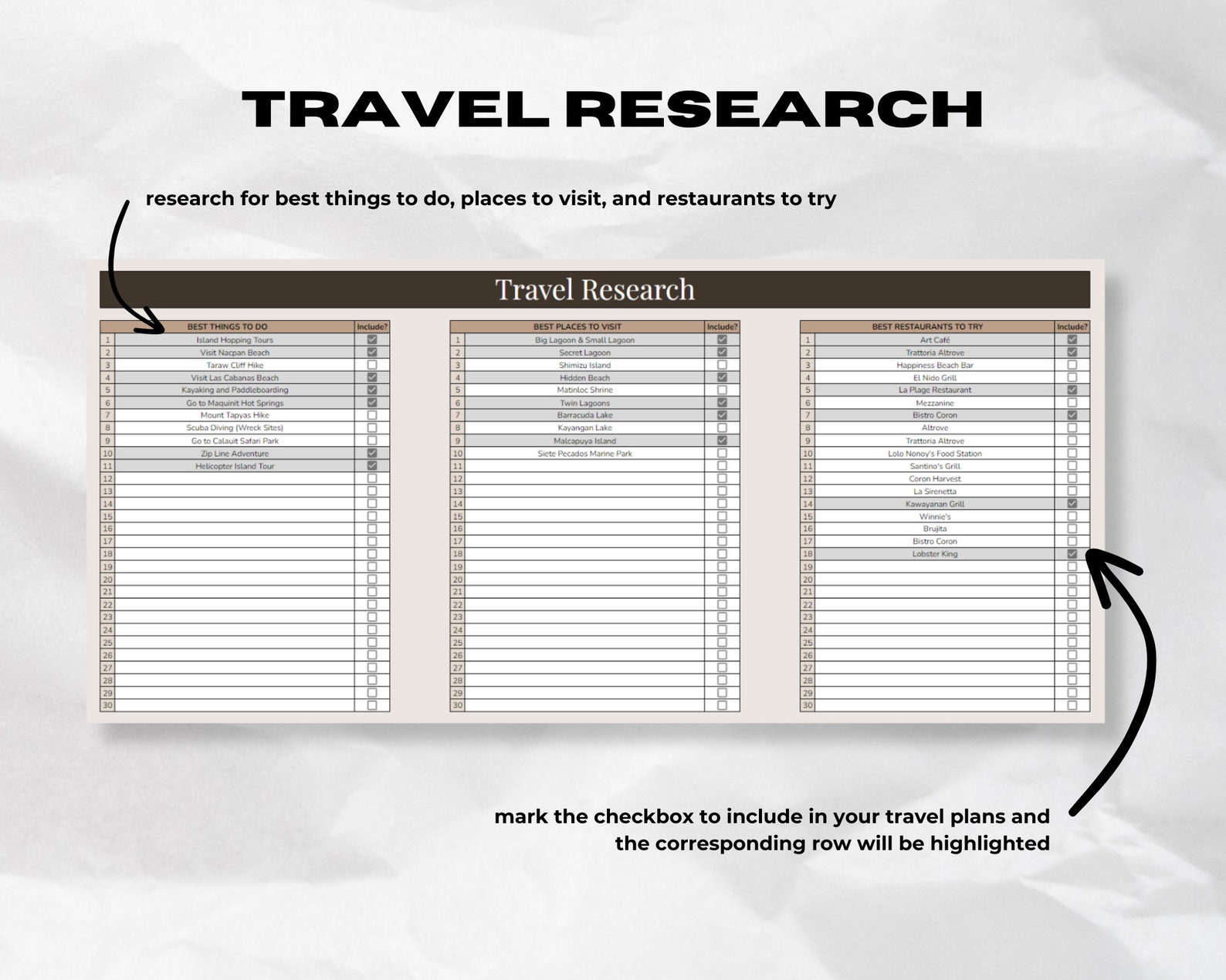 Travel Planner Spreadsheet for Google Sheets, Budget Expense Tracker ...