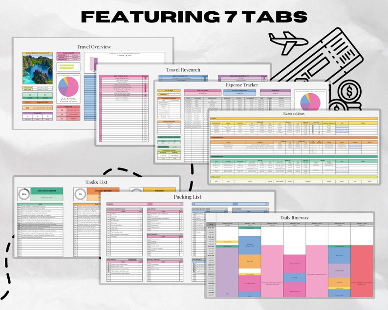 Travel Planner Spreadsheet Template for Google Sheets, Budget & Expense ...