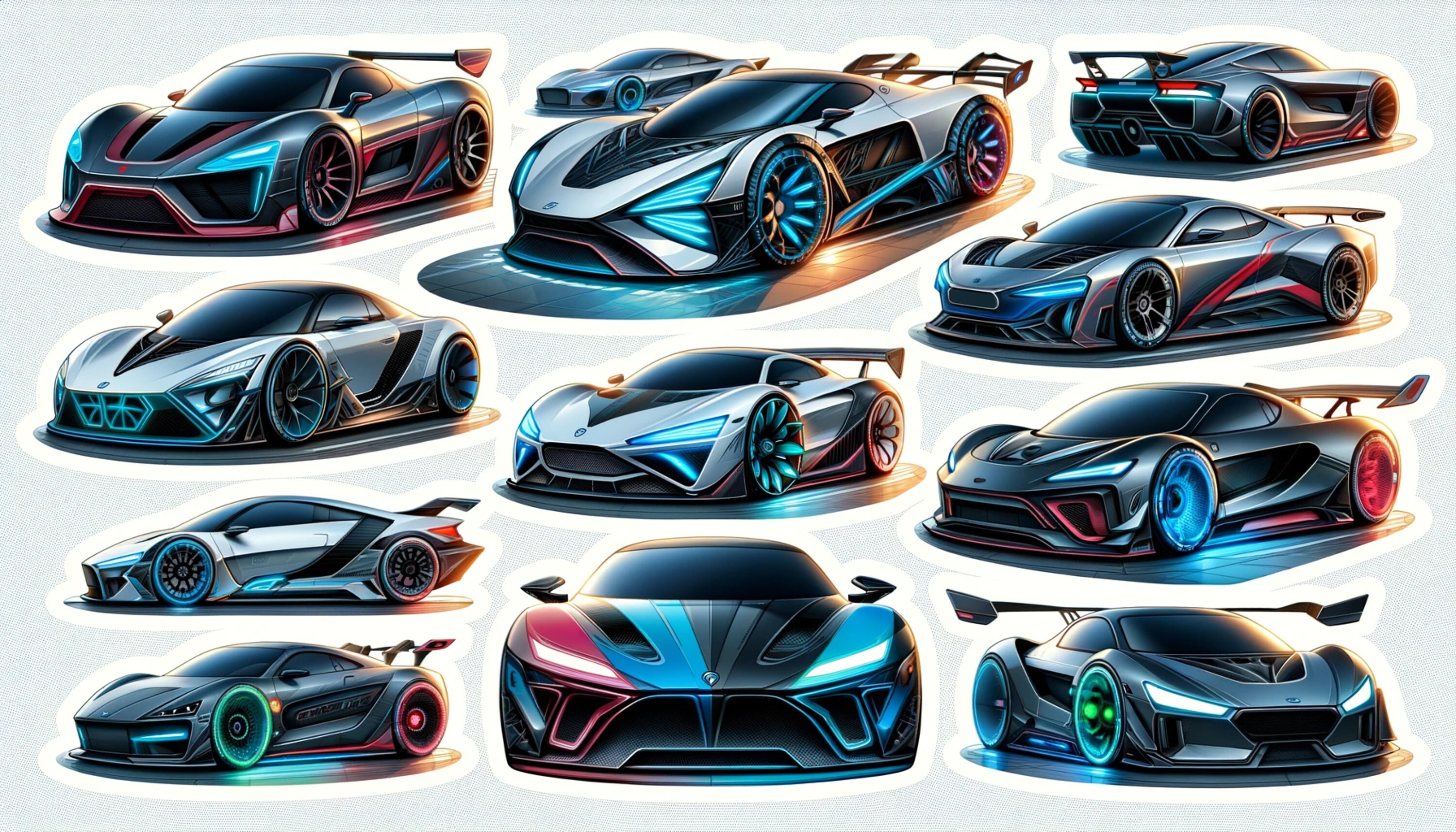 20+ Futuristic Supercars PNG Clip Art Set, and Sticker. Transparent ...