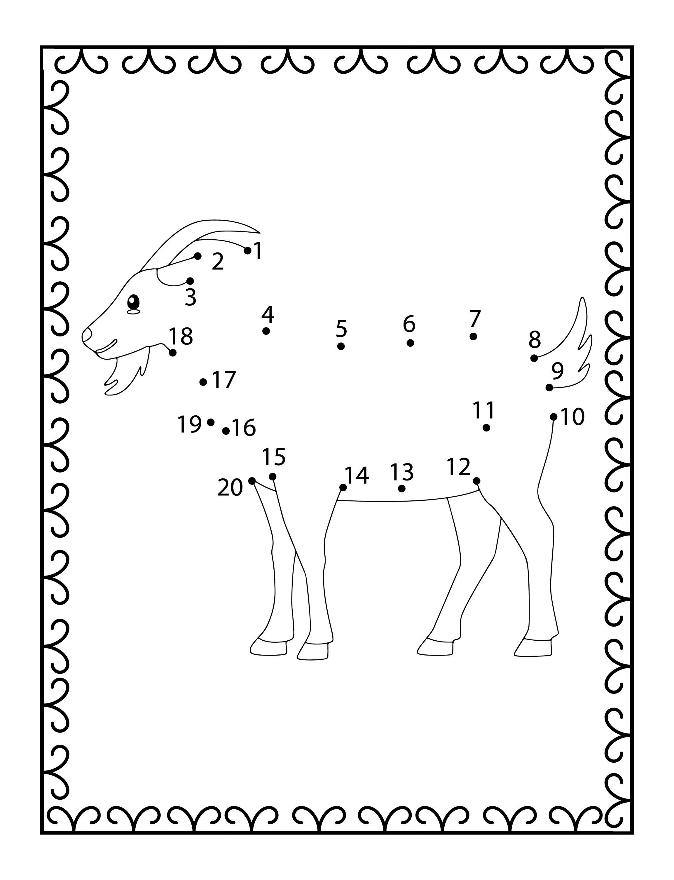 Farm Animals Dot to Dot Printable for Kids – 23 Connect the Dots Pages ...