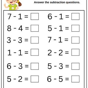 Printable Subtraction Worksheets for Kids 50+ - Fun Math Practice ...