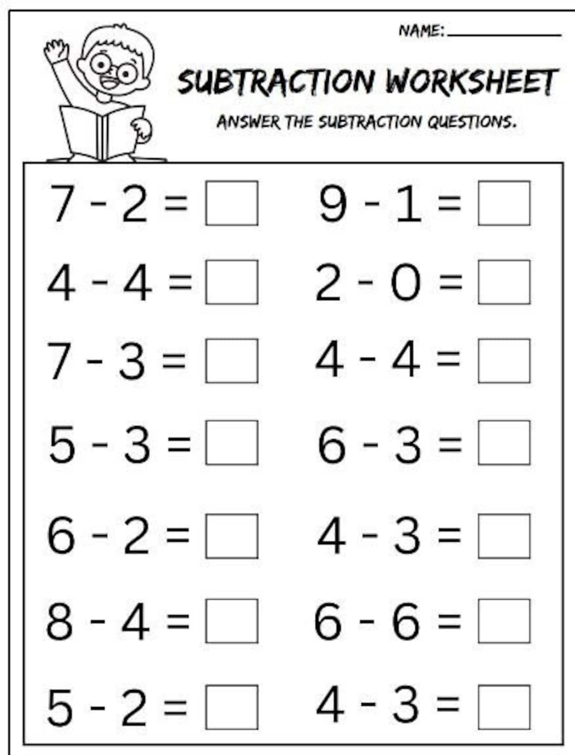 Printable Subtraction Worksheets for Kids 50+ - Fun Math Practice ...