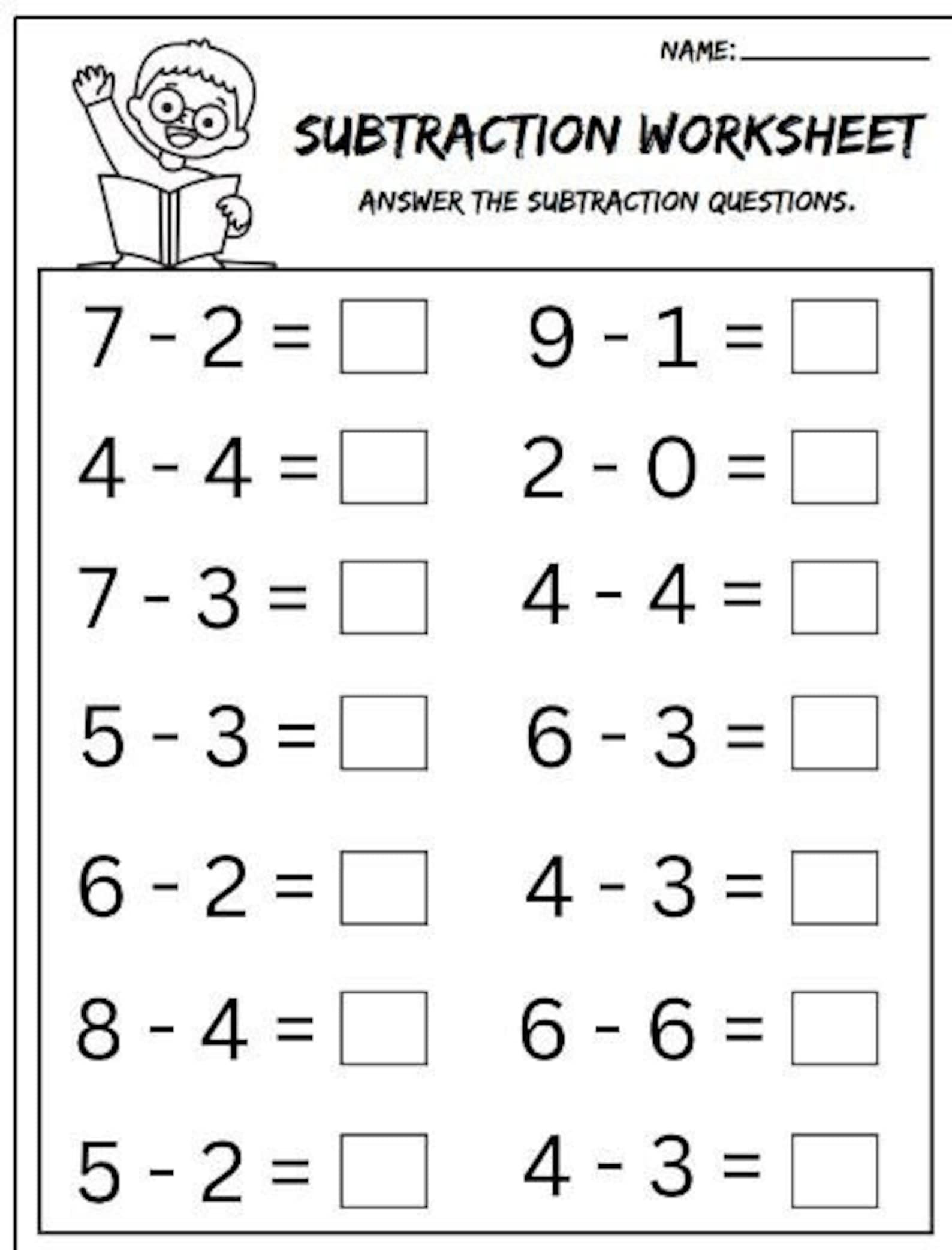 Printable Subtraction Worksheets for Kids 50+ - Fun Math Practice ...