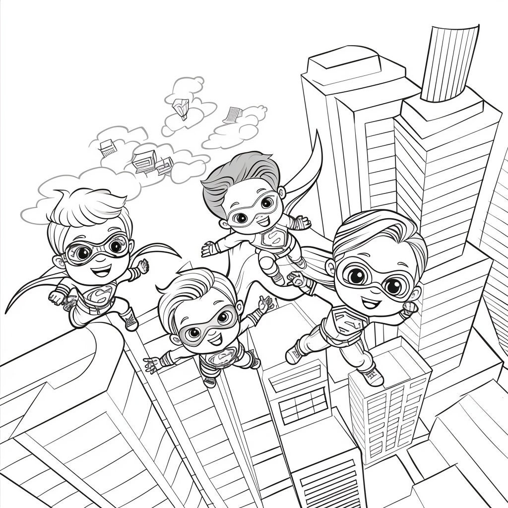 Printable Superhero Coloring Book for Kids - Fun and Creative Activity ...