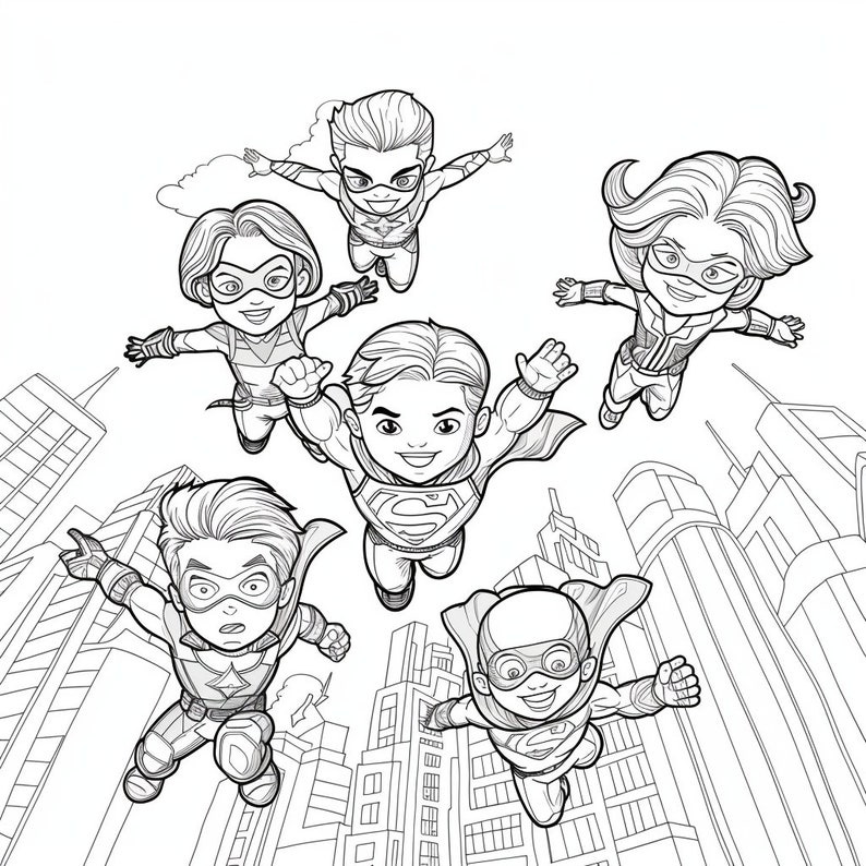 Printable Superhero Coloring Book for Kids - Fun and Creative Activity ...