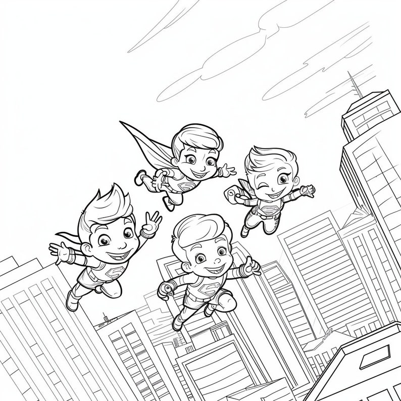 Printable Superhero Coloring Book for Kids - Fun and Creative Activity ...
